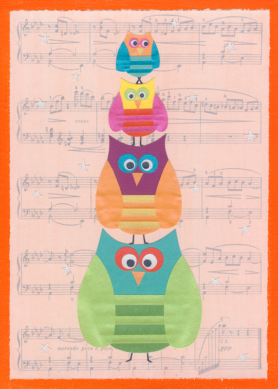 Owl Musical Statues - Art Print - 5 X 7 on Luulla