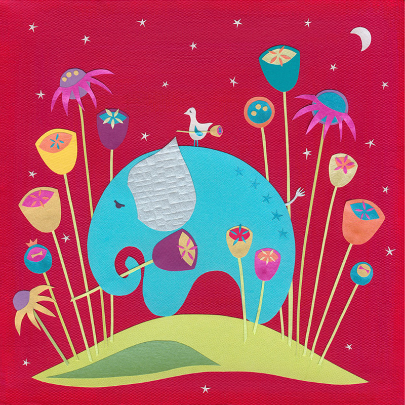 The Elephant And The Island - Art Print - 8 X 8 on Luulla